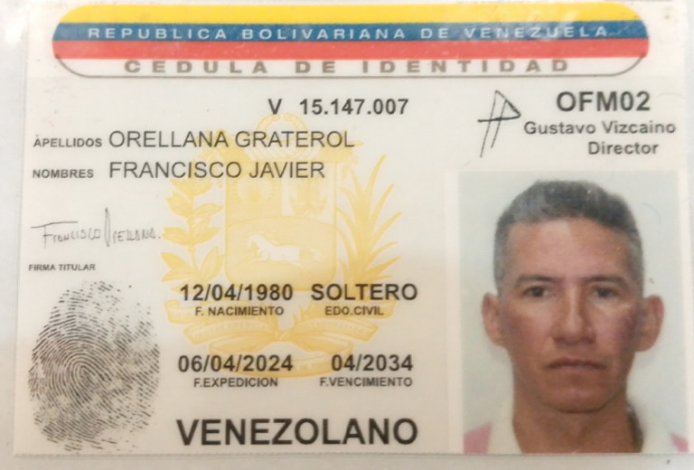 Cedula Francisco Orellana 15147007 | PDF