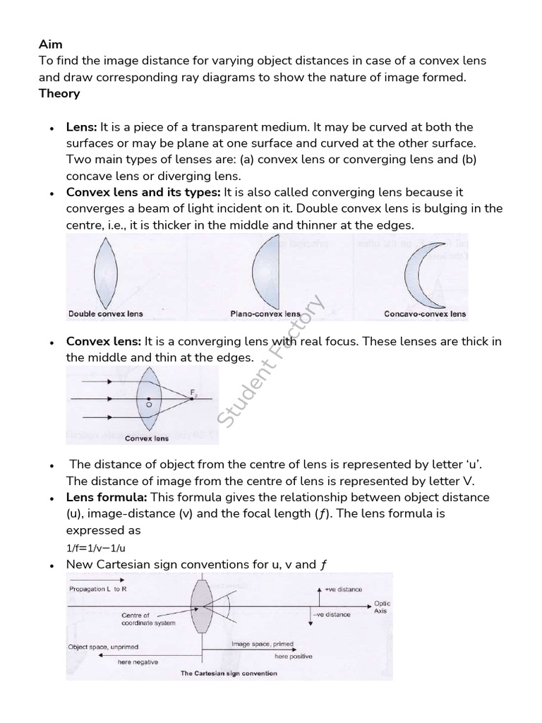 Image Formation by A Convex Lens | PDF | Electromagnetic Radiation | Optics