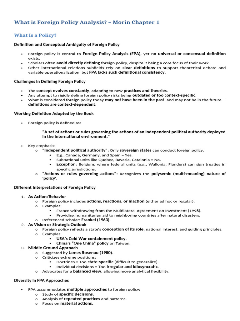 Understanding Foreign Policy Analysis | PDF | Policy | Theory