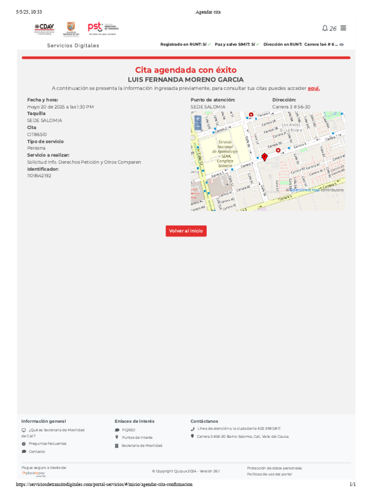 Agendar Cita Wilfredo | PDF