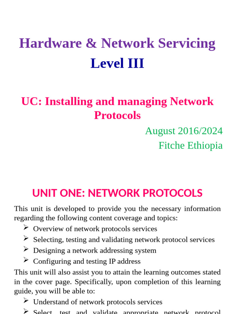 M03-Installing and Managing Network Protocols | PDF | Ip Address | Computer Network