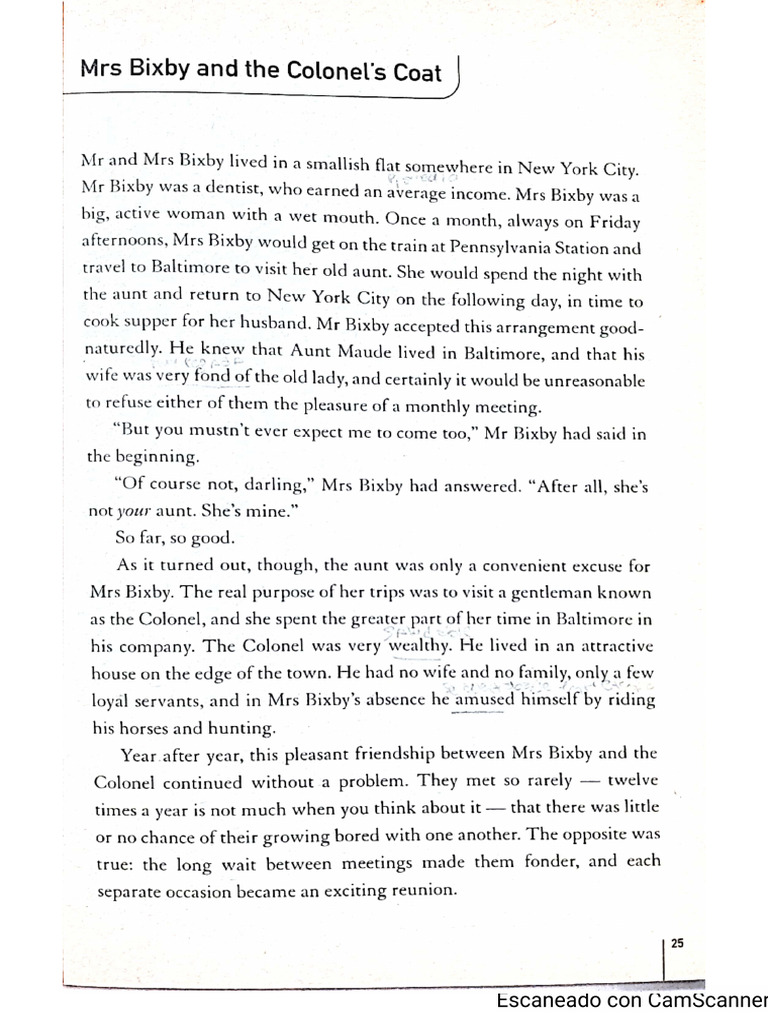 Mrs. Bixby and The Colonel's Coat - 6toe | PDF