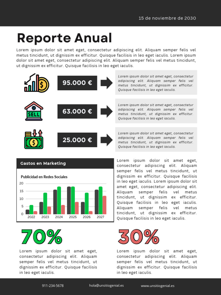 Informe Reporte Anual de La Empresa Corporativo Financiero Negro | PDF