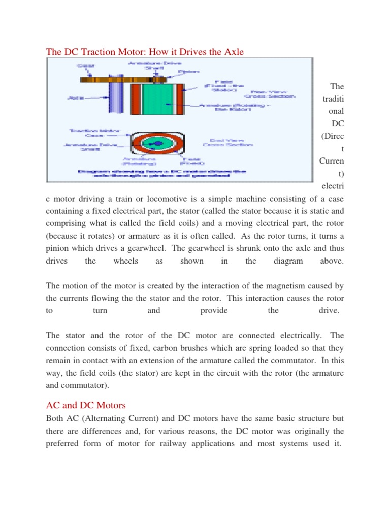 The DC Traction Motor | PDF | Electric Motor | Electrical Components