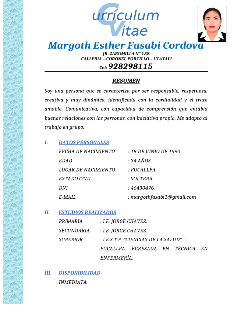 Margoth Esther Fasabi Cordova | PDF
