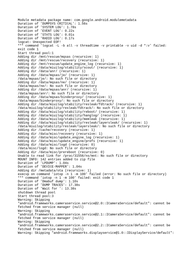 Dumpstate Log | PDF | Computer Programming | System Software
