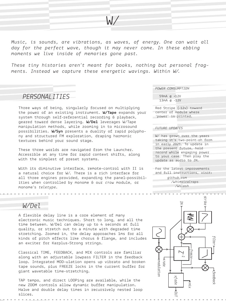 Wslash - Print Manual | PDF | Frequency Modulation | Sound
