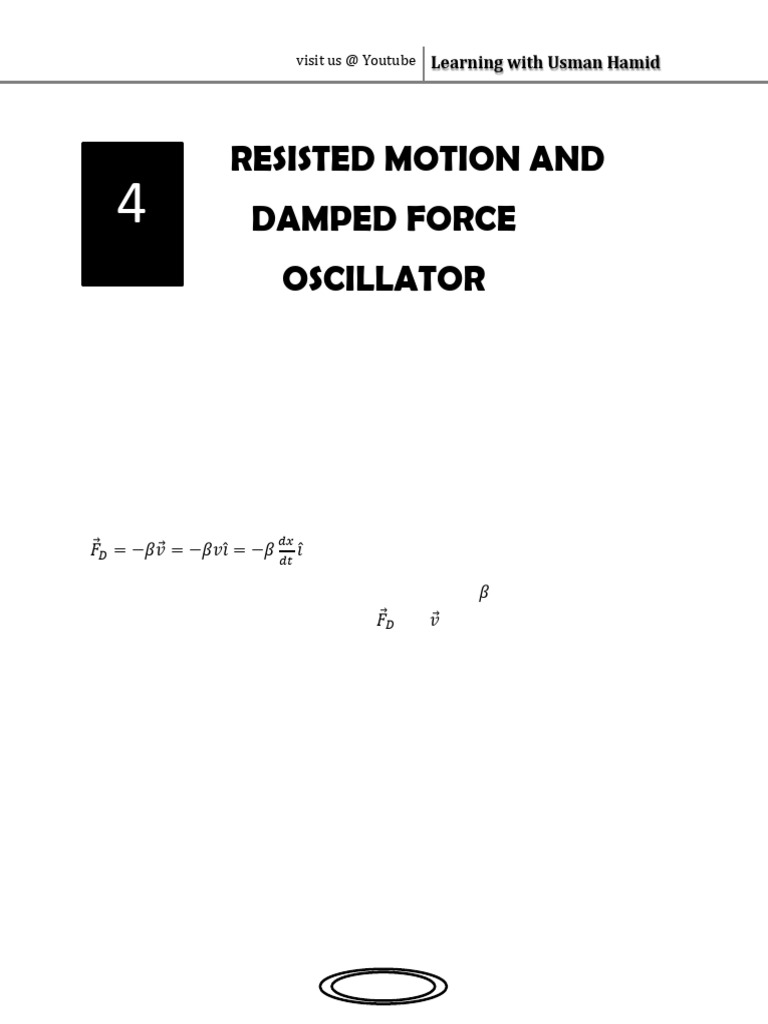 Damped Harmonic Oscillator | PDF | Oscillation | Force