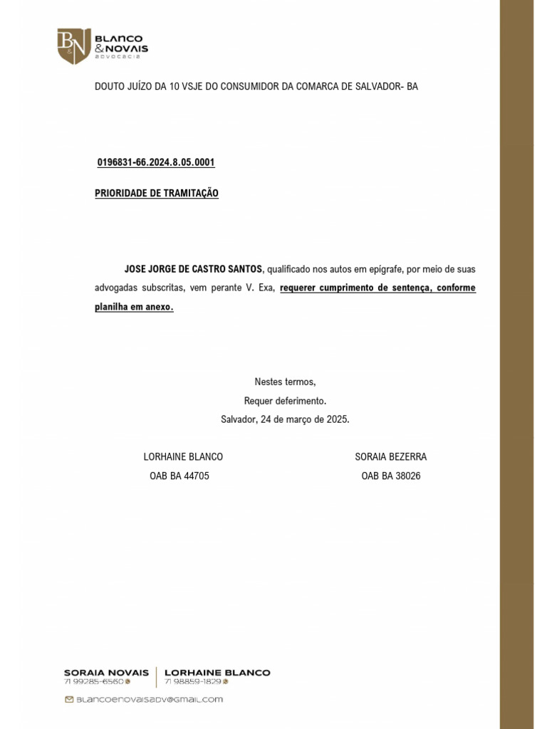 Cumprimento Sentenca Jose Jorge | PDF