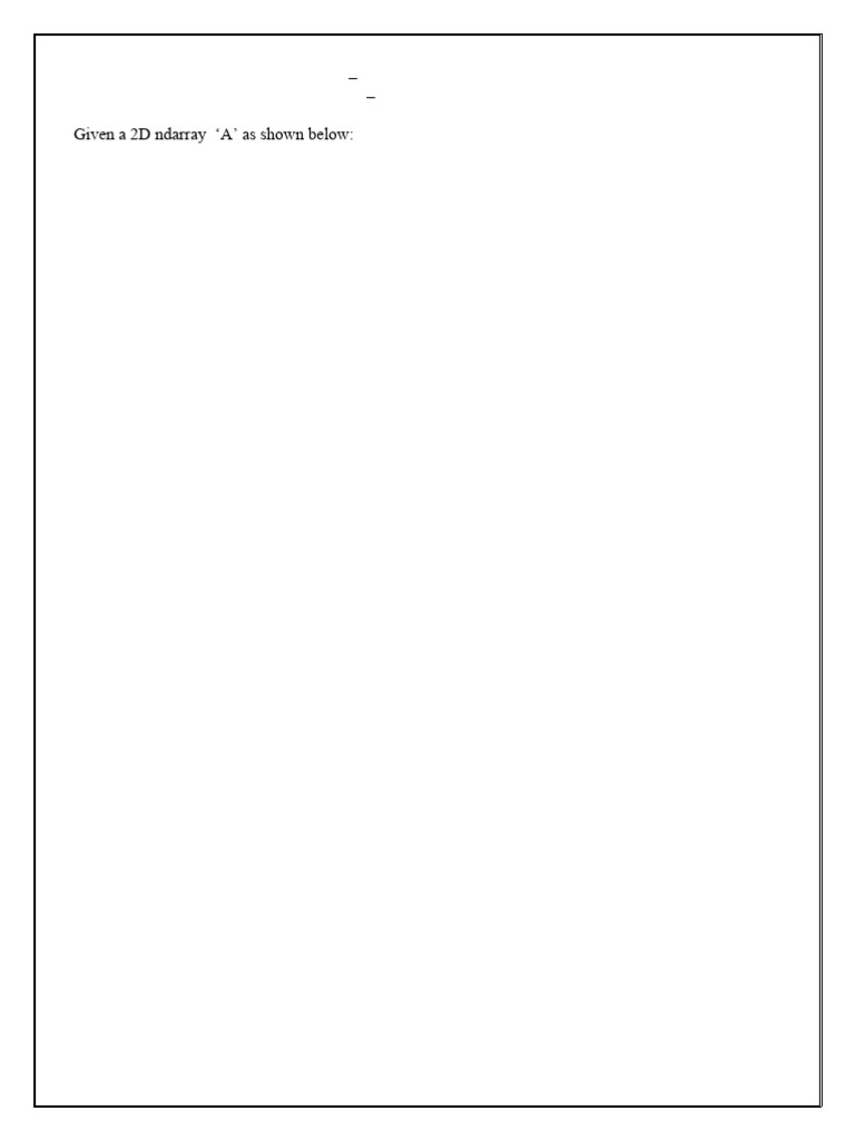 Numpy Basic Operations Worksheet | PDF