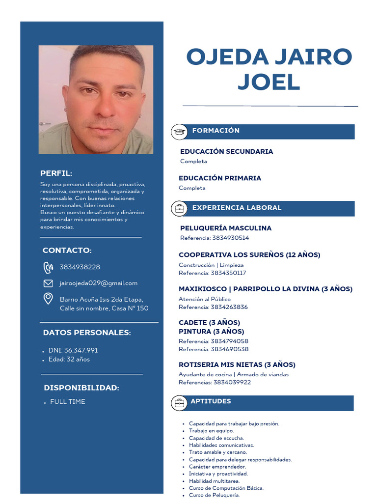 CV Ojeda Jairo Joel - 20240618 - 110240 - 0000 | PDF
