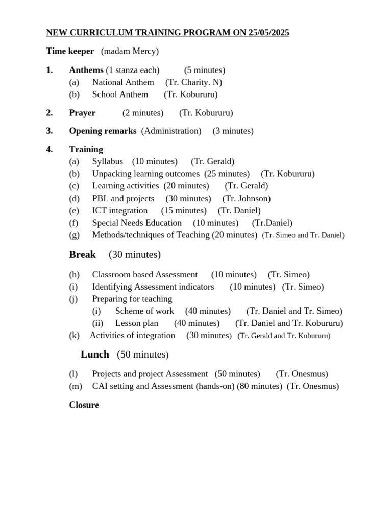 Training Program | PDF
