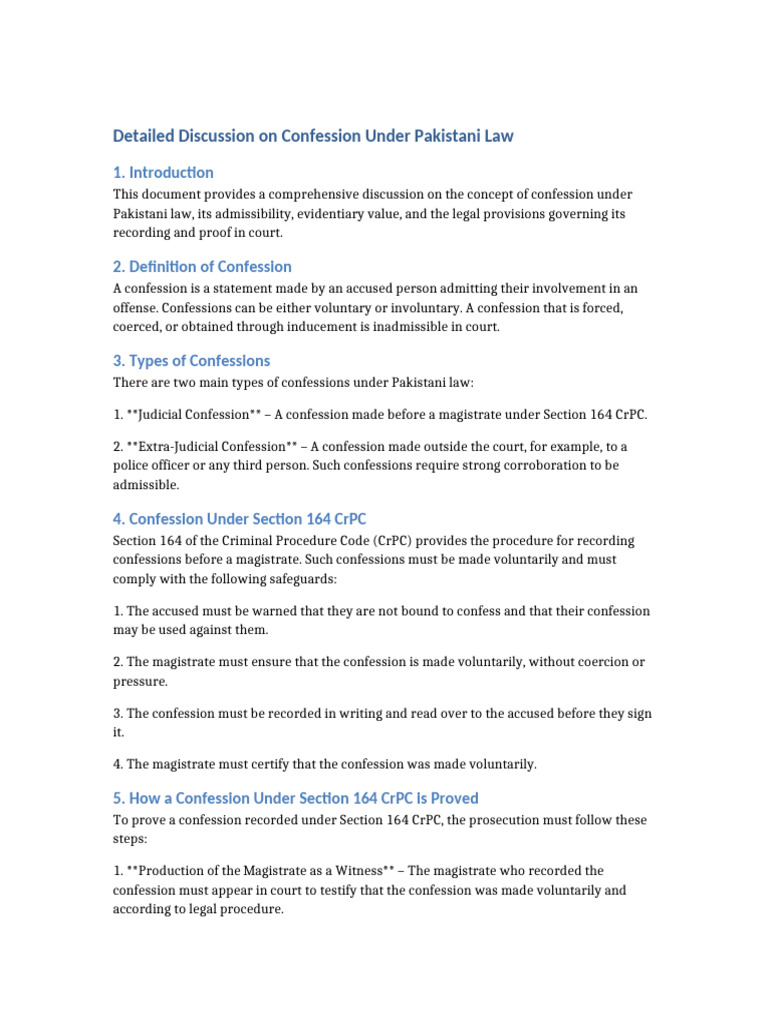 Confession Laws in Pakistan Explained | PDF | Confession (Law ...