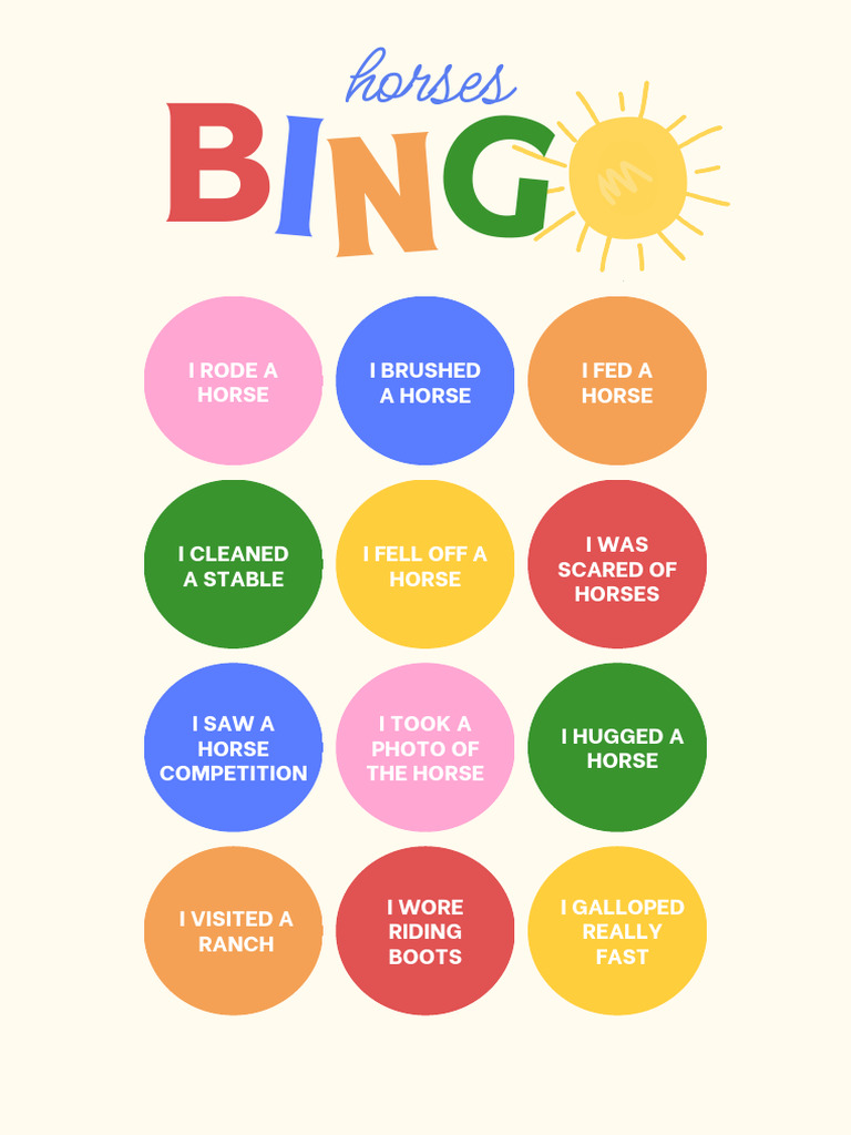 Horses Bingo | PDF