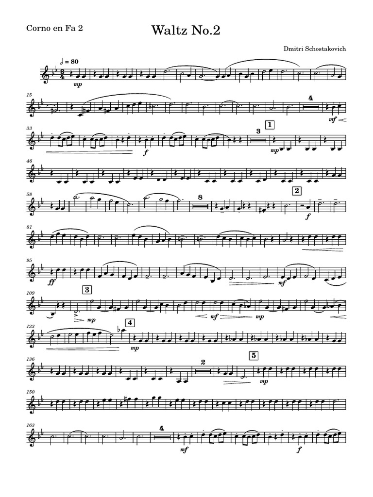 Waltz No.2-Corno en Fa 2 | PDF