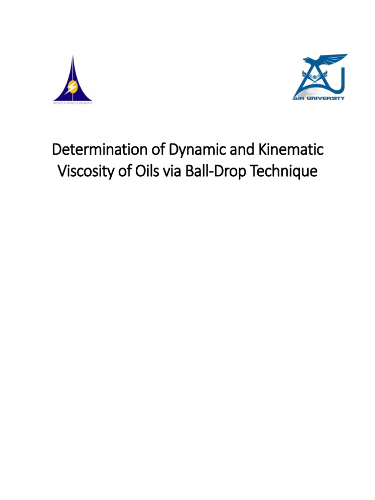 Viscosity Measurement via Ball-Drop Method | PDF | Viscosity | Force