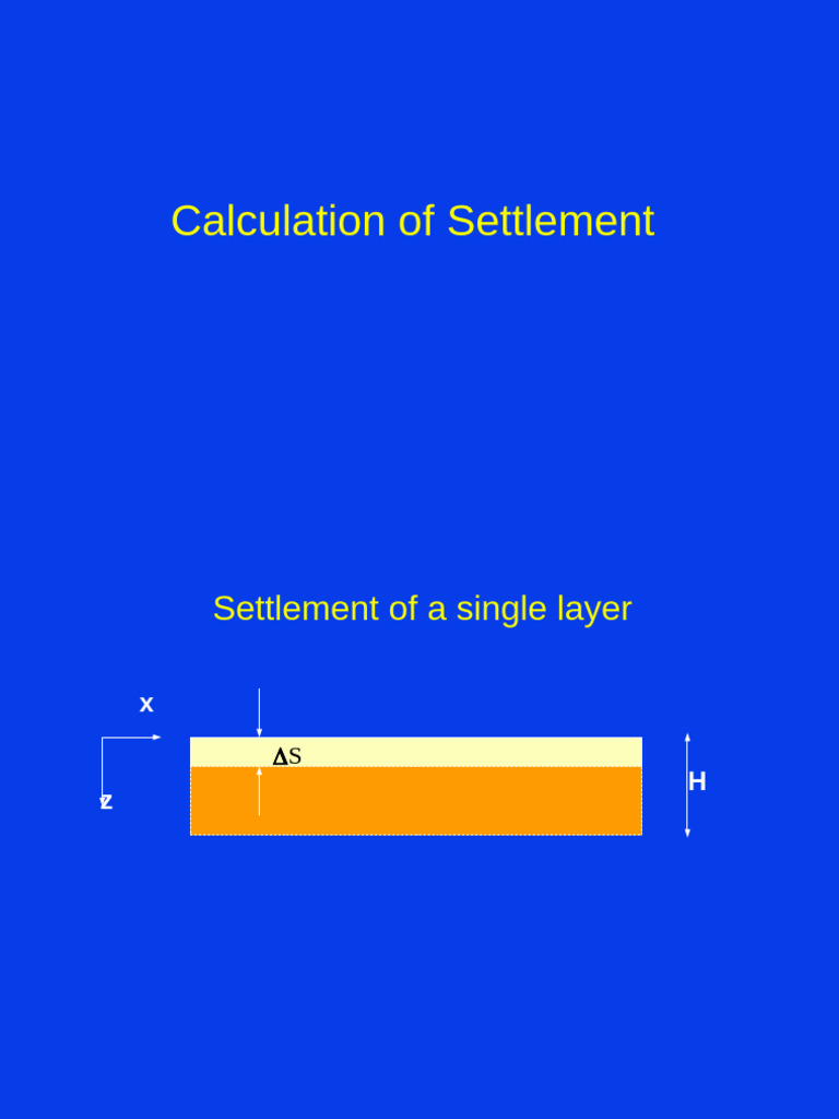 Settlement Calculation | PDF | Porosity | Soil Science