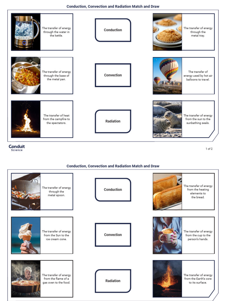 Matching - Conduction-Convection-And-Radiation-Match-And-Draw - Ver - 1 ...