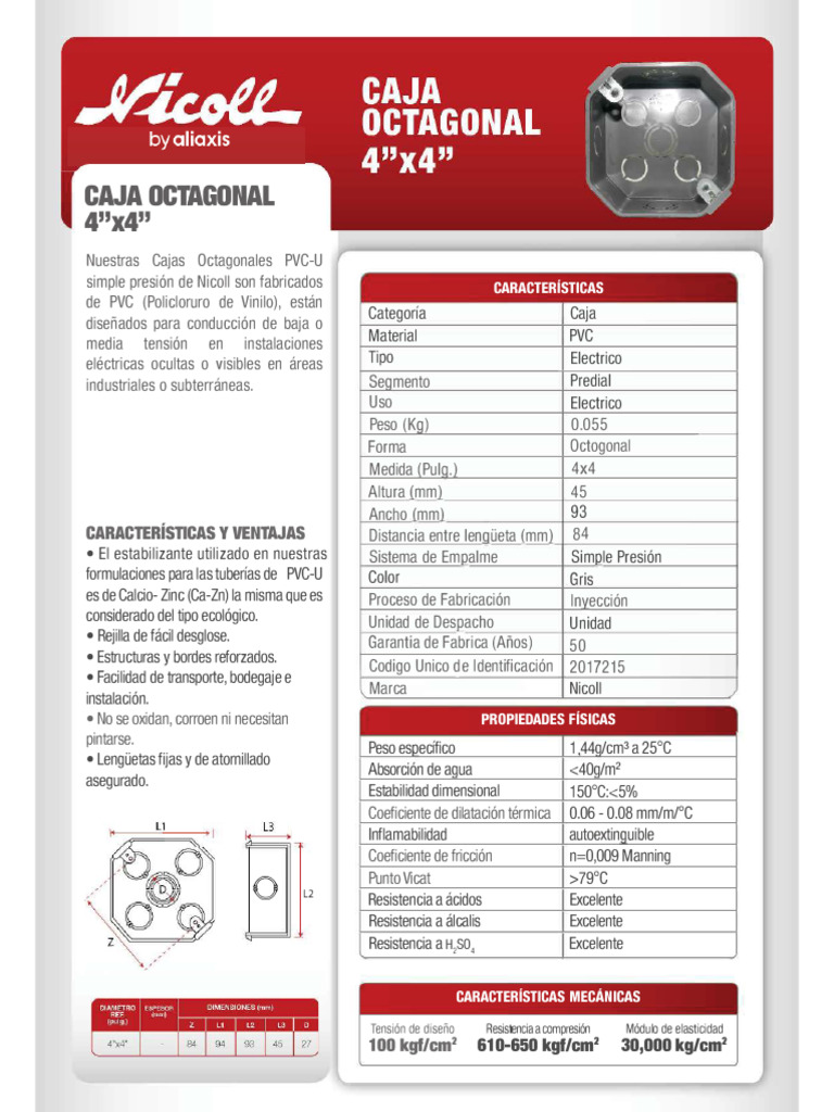 Caja Octagonal 4x4 | PDF