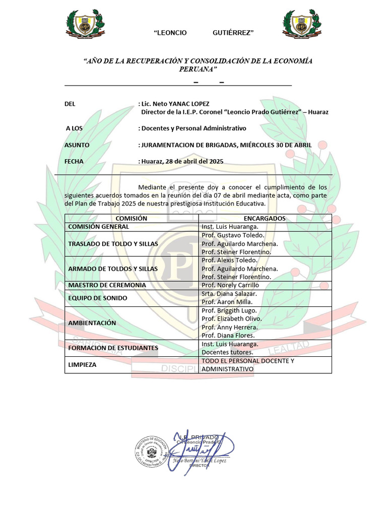 Memorando Múltiple 2 | PDF