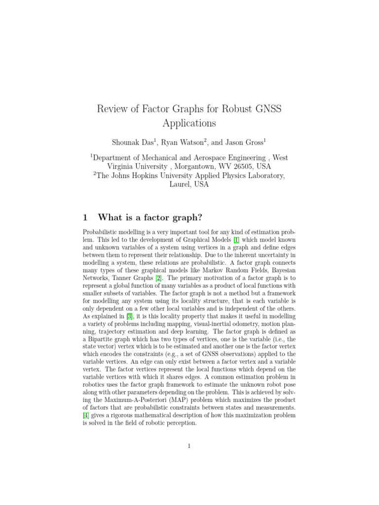 Review of Factor Graphs For Robust GNSS Applications | PDF | Kalman Filter | Applied Mathematics