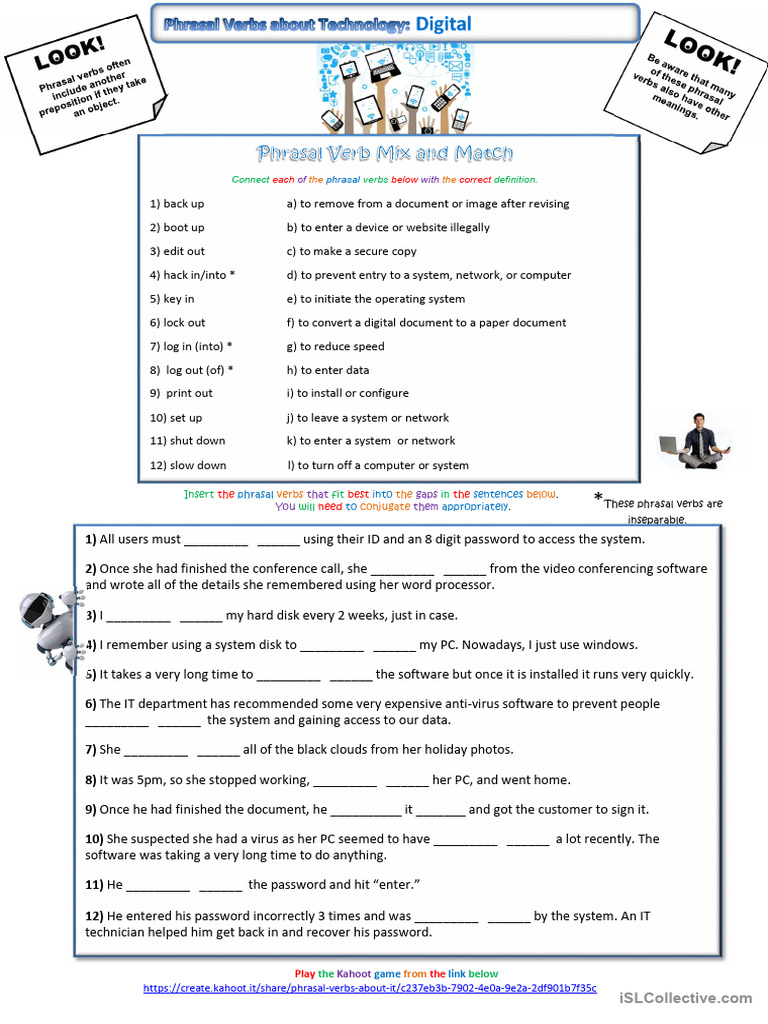 Phrasal Verbs About Digital Technology | PDF | Personal Computers | Password