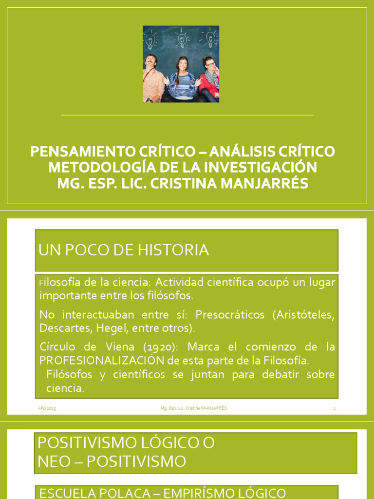 Pensamiento Crítico y Metodología Científica | PDF | Pensamiento ...