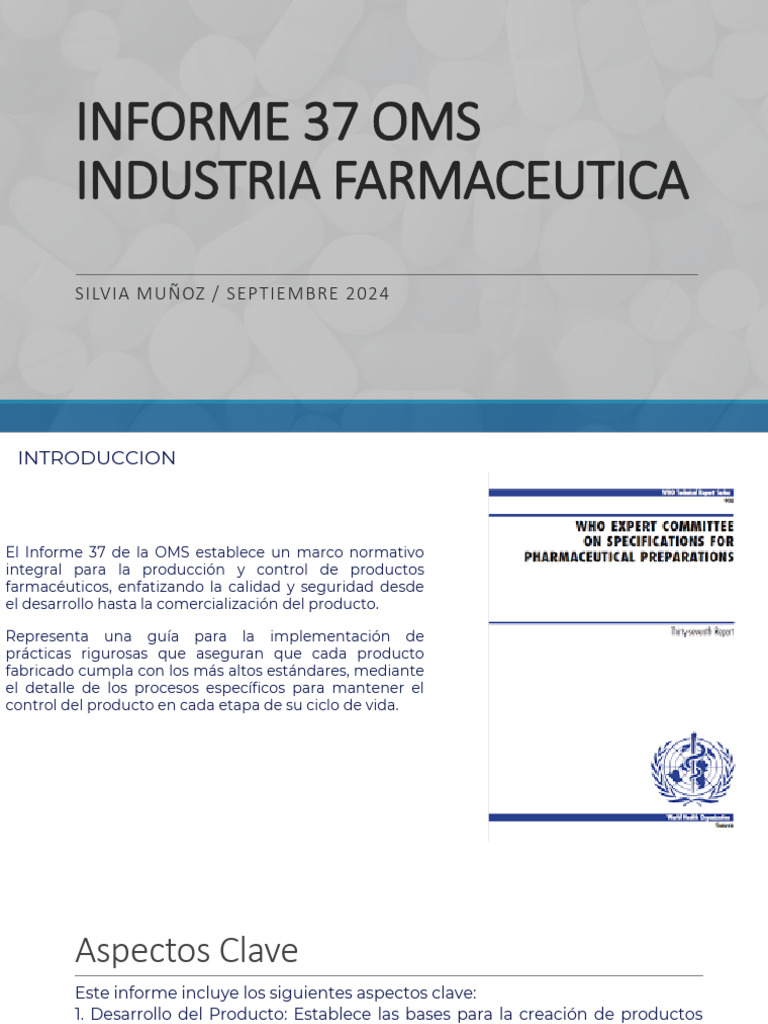 Informe 37 Oms | PDF | Calidad (comercial) | Análisis de Riesgo y ...