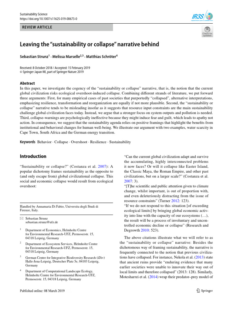 Leaving the “sustainability or collapse” narrative behind | PDF ...