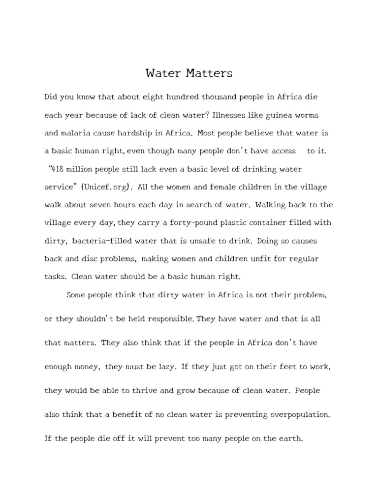 Water Matters - Save The Environment, Save The Earth | PDF | Water