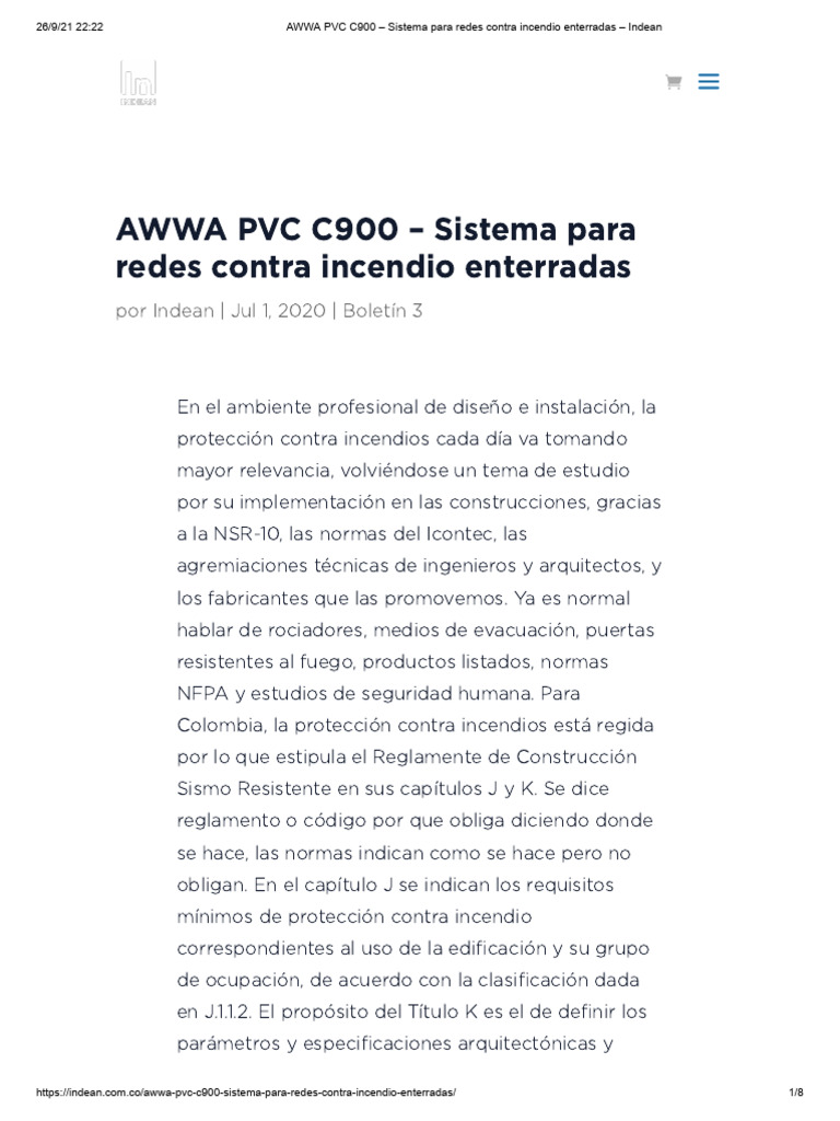 AWWA PVC C900 - Sistema para Redes Contra Incendio Enterradas - Indean ...