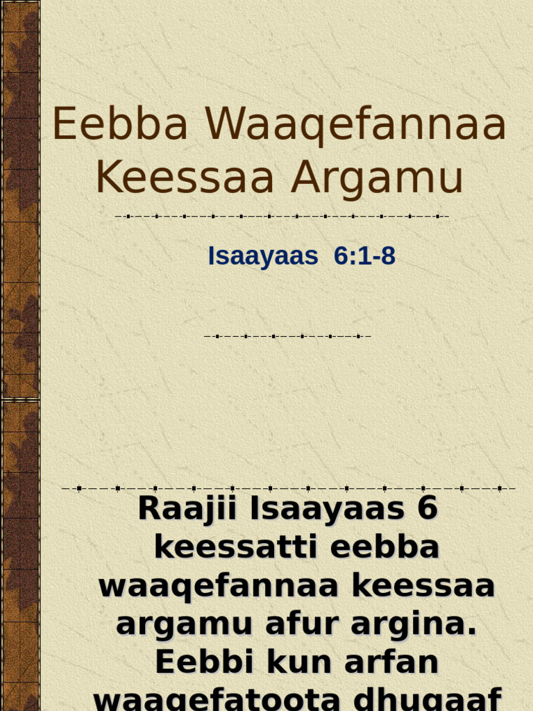 Eebba Waaqefannaa) | PDF