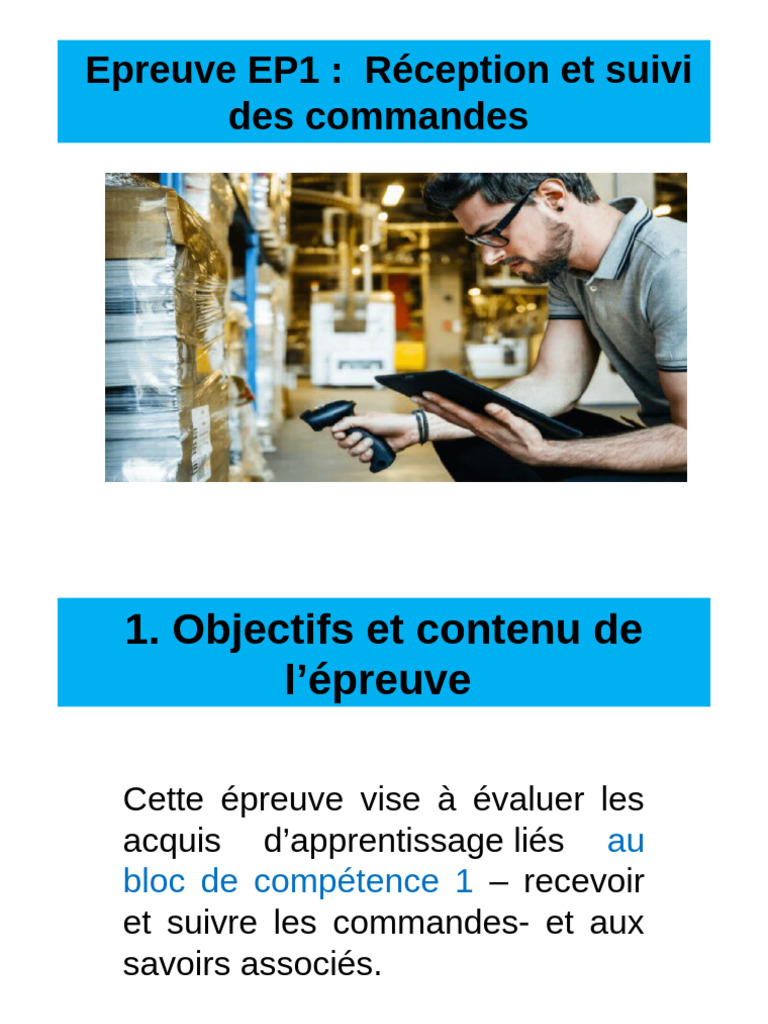 Épreuve EP1 : Suivi des Commandes | PDF