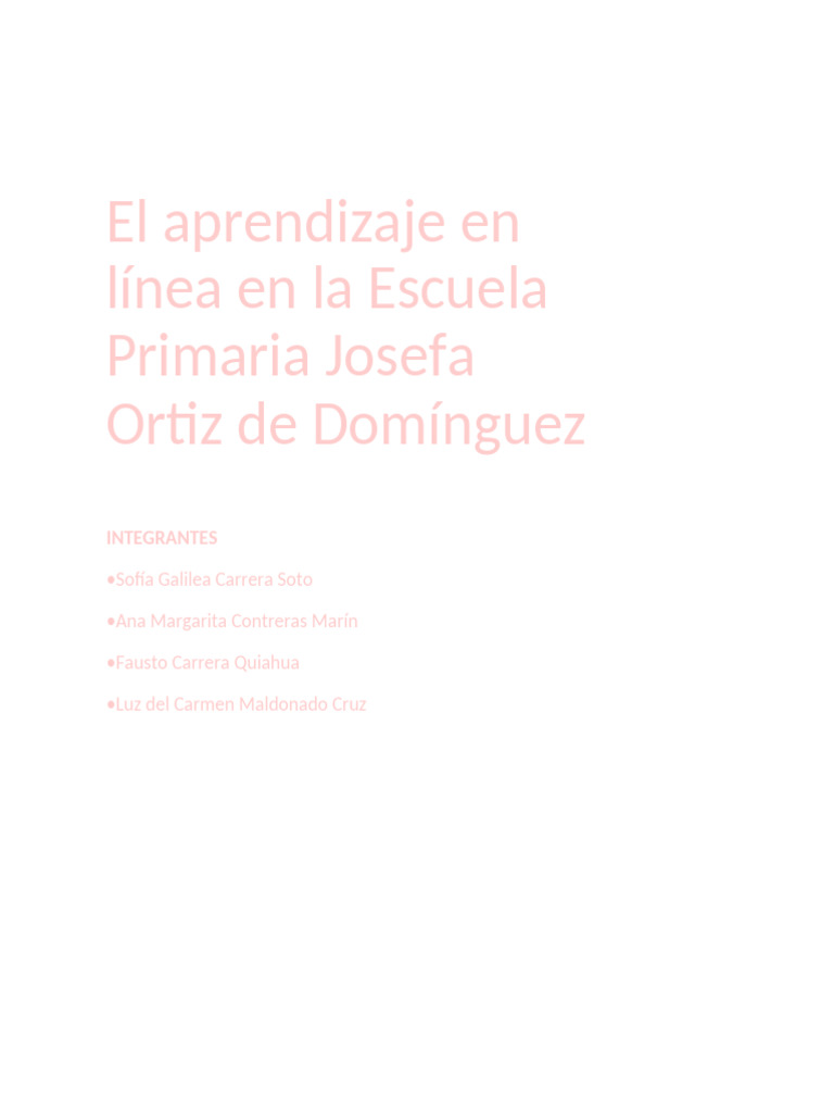 Aprendizaje en Línea en Primaria Josefa | PDF | Enseñando | Escuelas