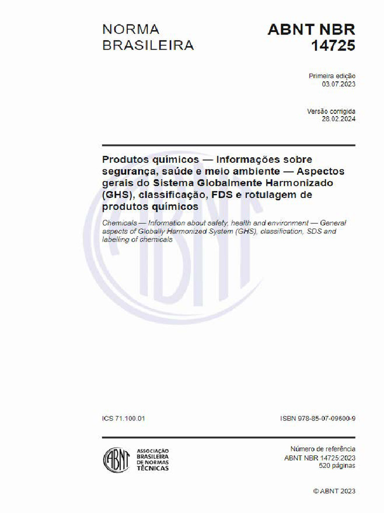 Abnt NBR 14725 - 2023 | PDF