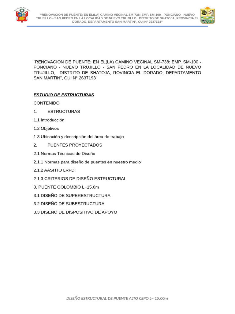 Info. Estructural | PDF | Eje | Puente