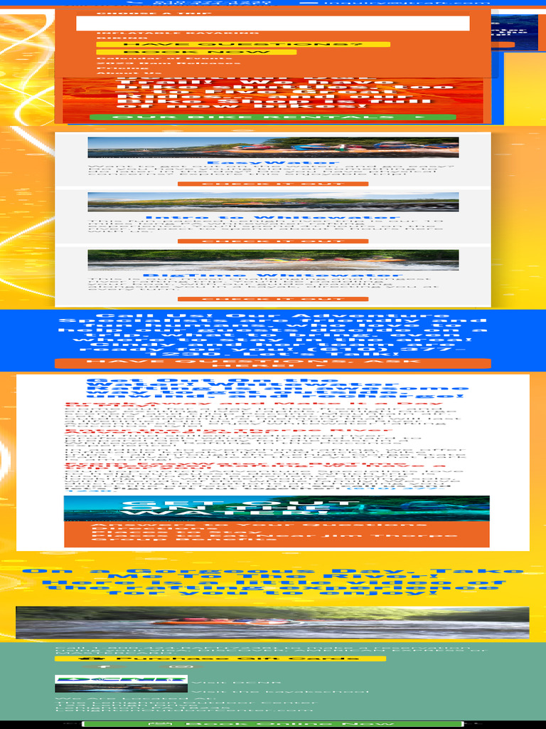 White Water Rafting Poconos PA - Jim Thorpe River Adventures | PDF