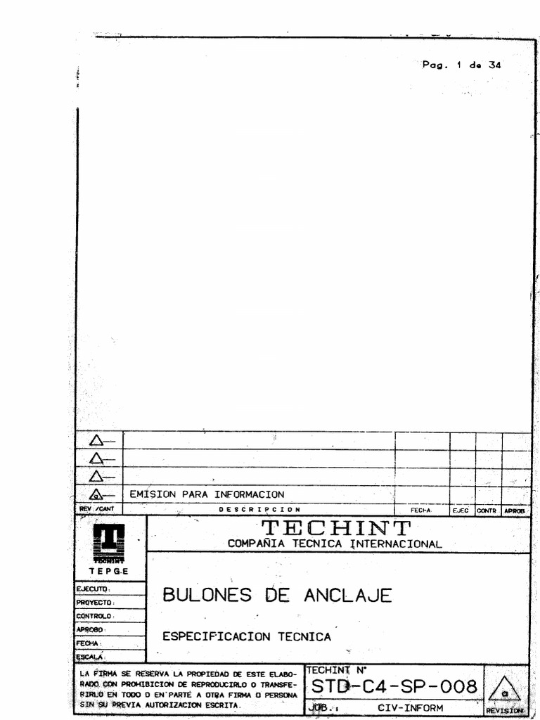 Bulones de Anclaje Tipicos | PDF