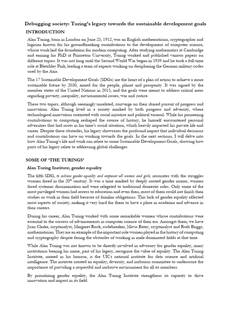 Report 1 Debugging Society | PDF | Alan Turing | Wikipedia
