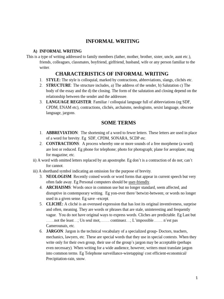 FORMAL AND INFORMAL WRITING and CV FINAL | PDF | Résumé | Word