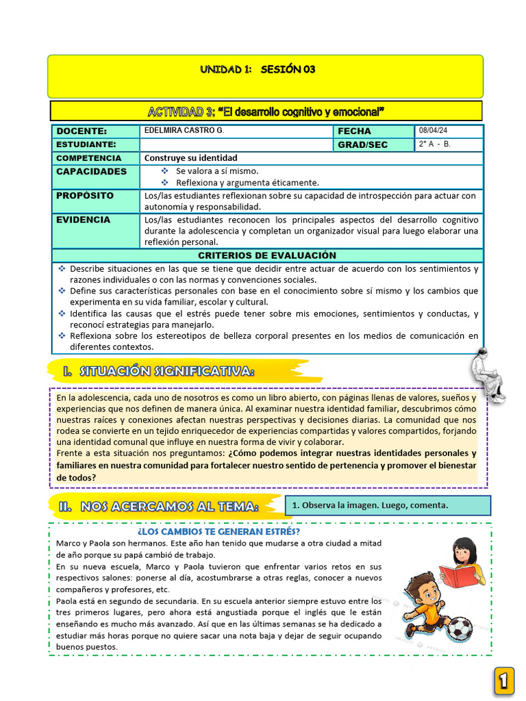 2do. DPCC - ACTV.03-SES 3 2024 | PDF | Pensamiento | Adolescencia