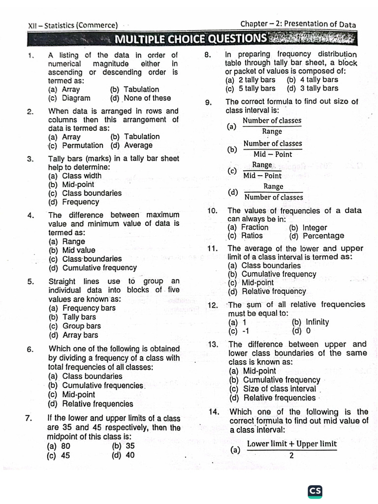 MCQ Chapter 2 Till 5 (Answer Key) | PDF