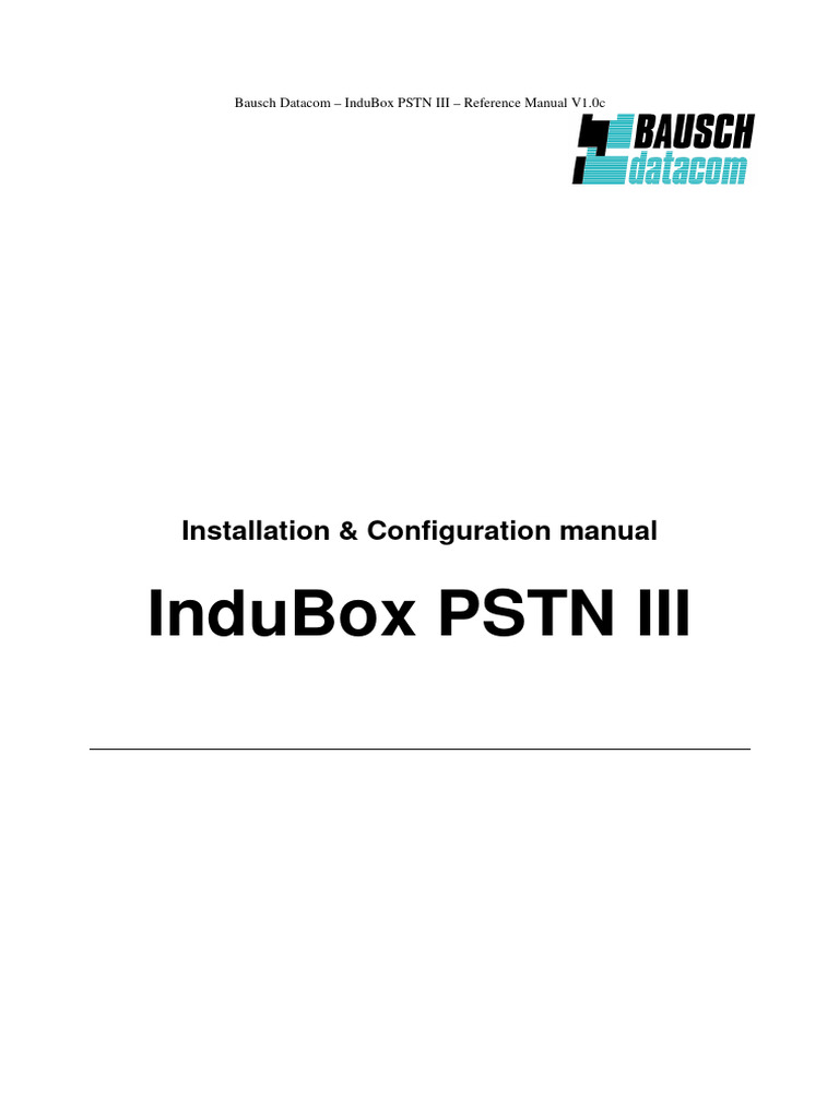 Indubox PSTN III V1.0c.e | PDF | Computing | Electricity