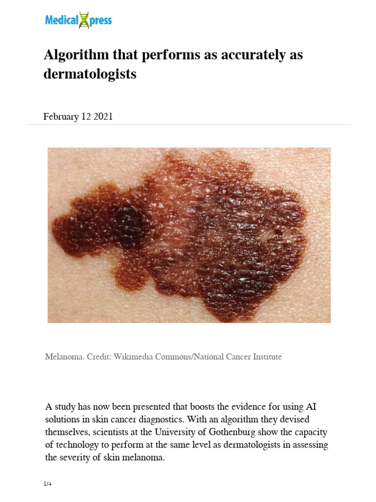 2021 02 Algorithm Accurately Dermatologists | PDF | Dermatology ...
