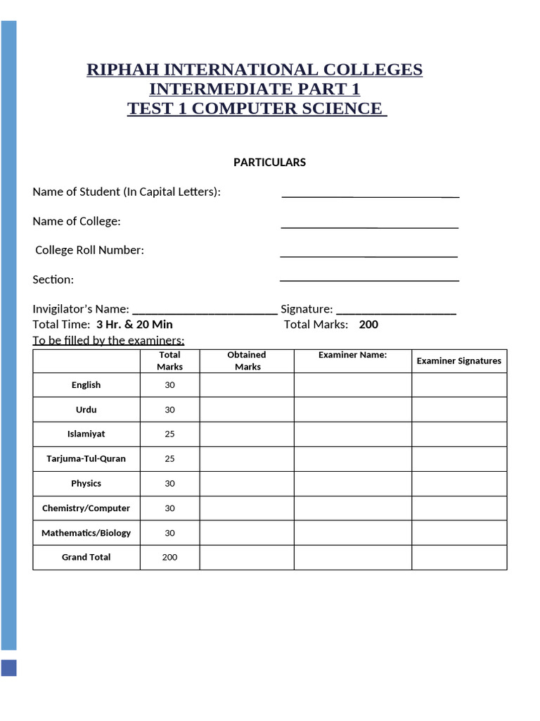 200 Mcqs Ics Test 1 Part 1 | PDF