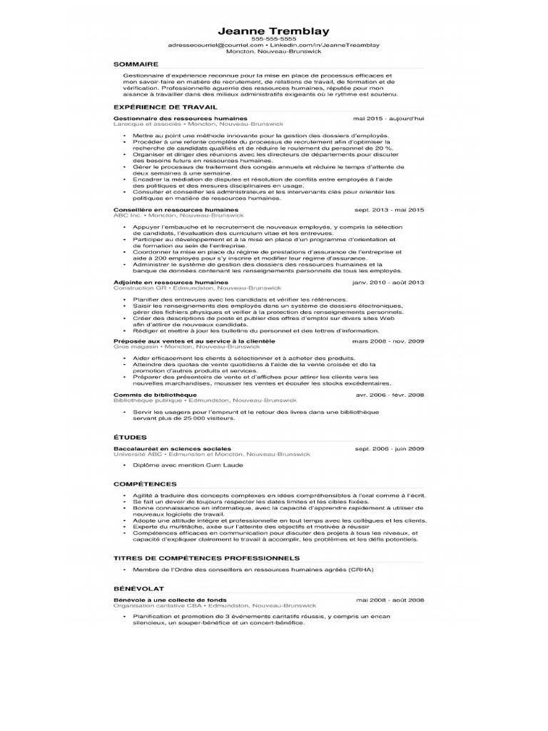 cv exemplaire | PDF