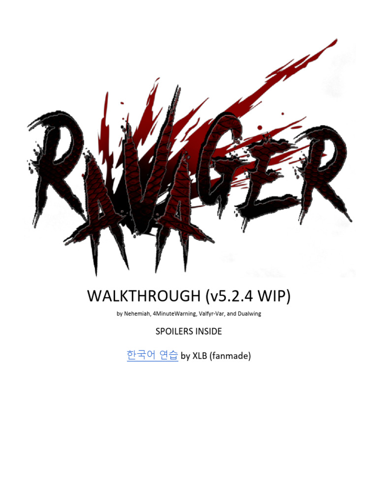Ravager Walkthrough v524 | PDF | Menu (Computing) | Computer Keyboard