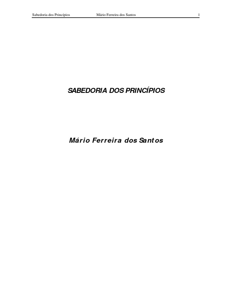 Sabedoria dos Princípios de Mário Santos | PDF | Verdade | Psicologia
