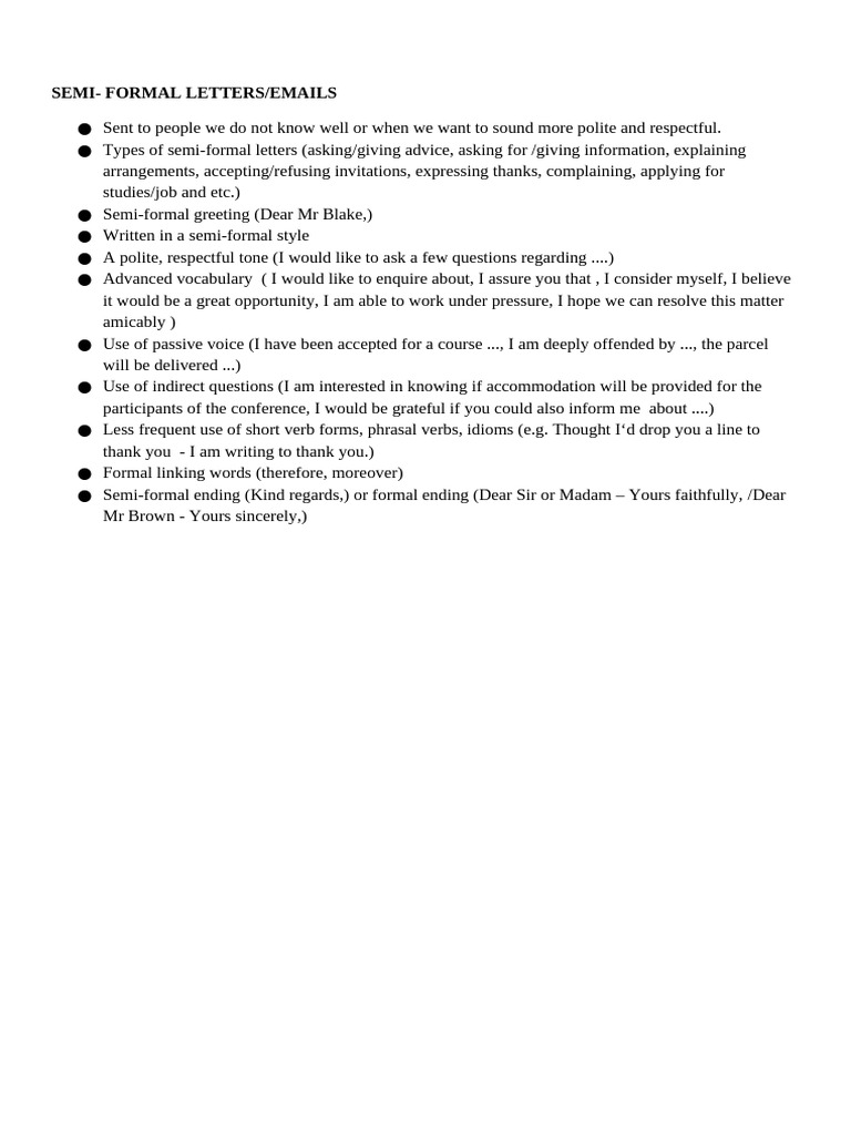 SEMI FORMAL LETTERS and EMAILS THEORY MODELS | PDF | Camera | Baggage
