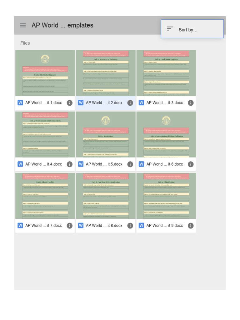AP World Notes Templates - Google Drive | PDF